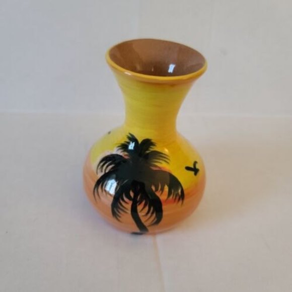 Art | Jamaica Wassi Art Vase Studio Pottery Palm Trees Bird Signed By ...